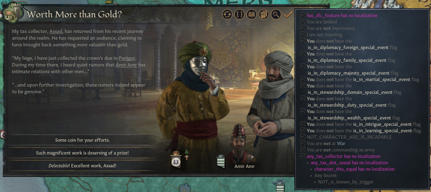 "Worth More than Gold?" Event text/trigger error | Paradox Interactive Forums